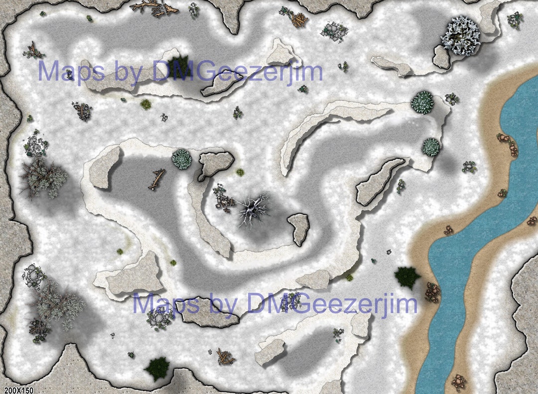 Digital Map, D&D Mountains and Cliffs, Outdoor Battle Map, VTT Digital ...