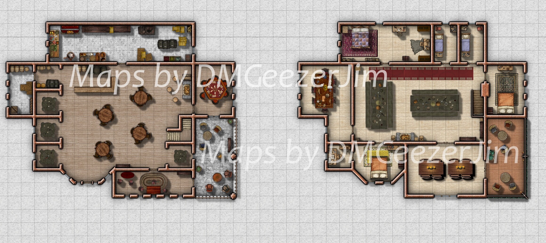 Tavern Map, D&D, RPG VTT Digital Map, Small Building Map - Etsy