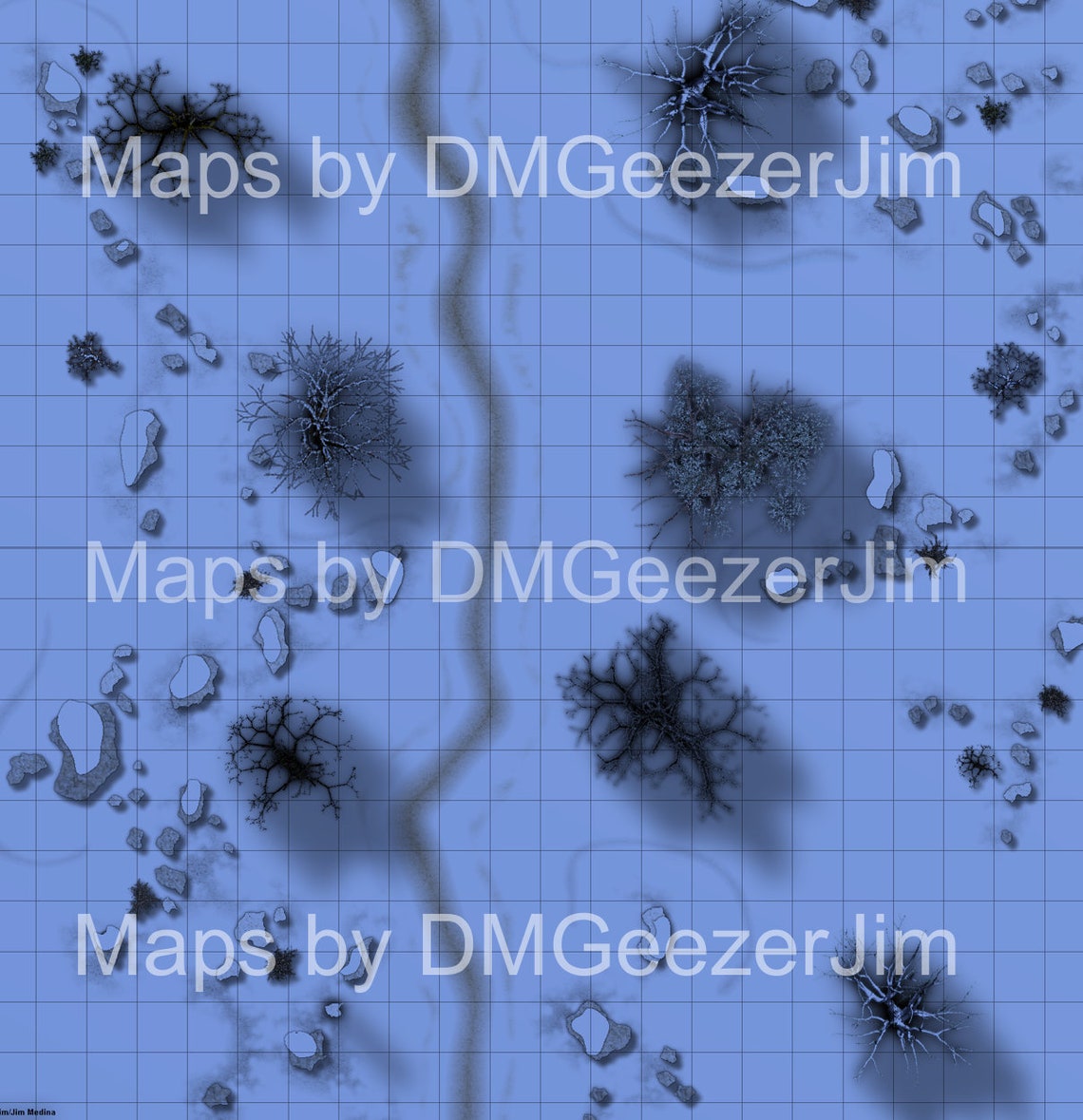 D&D Battle Map, Snow Map, Snowy Woods Map, Day and Night Version, VTT ...