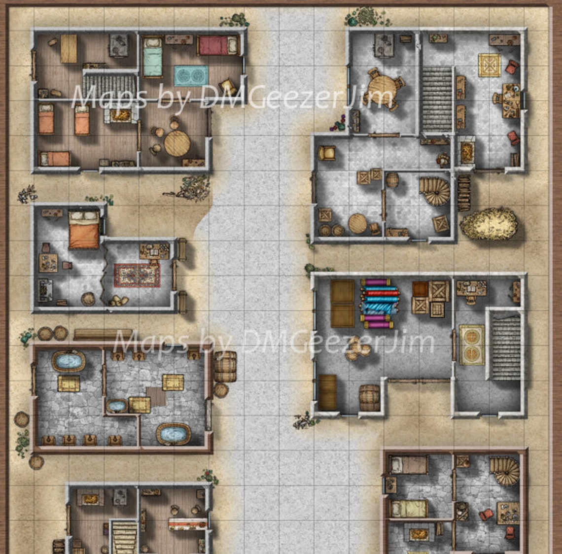 Battle Map, City Street, VTT, Digital Map, D&D, RPG, Dnd Urban Battle ...