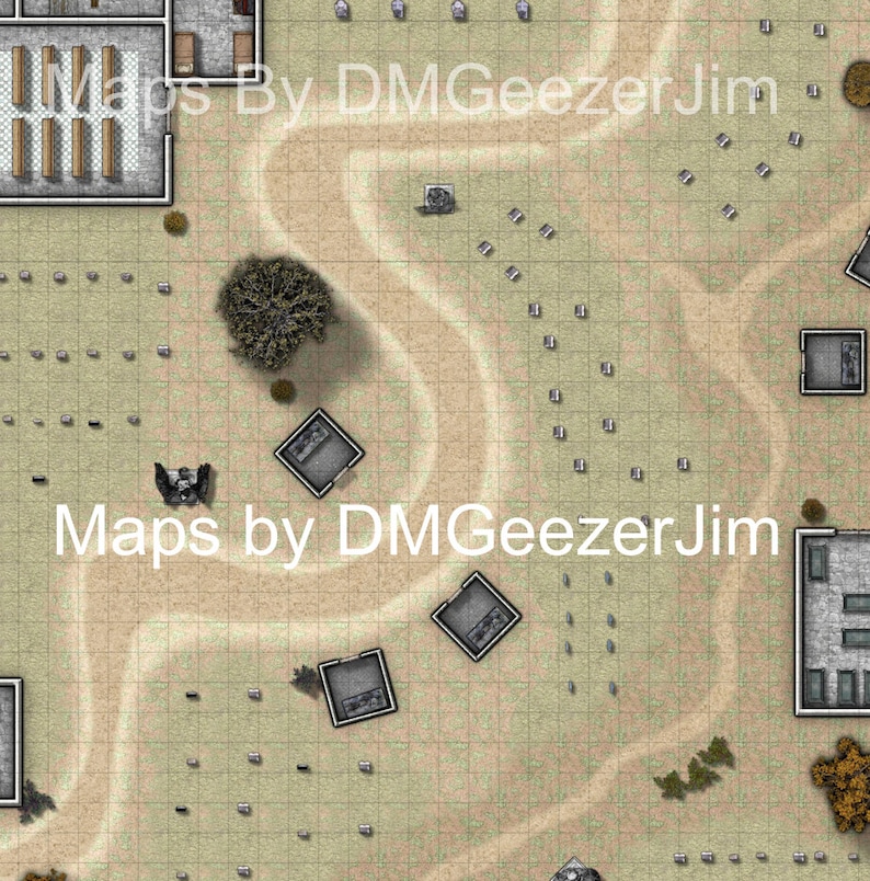 Graveyard and Crypts Battle Map, D&D VTT Digital Battle Map, Contains ...