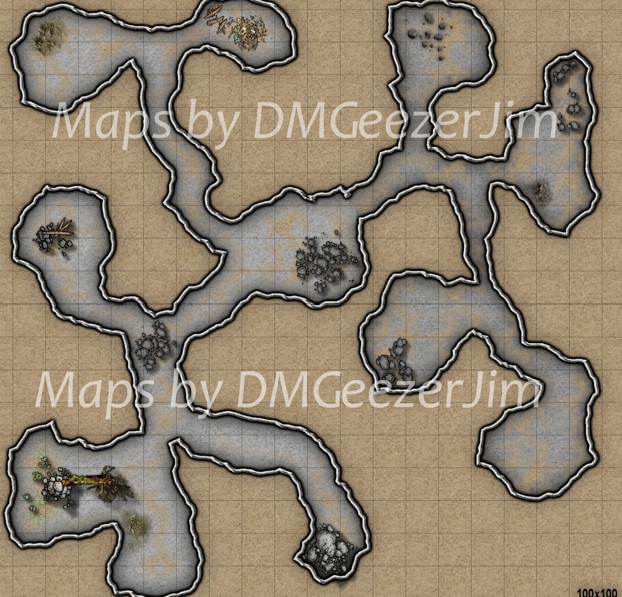 Caves And Tunnels Battle Map Dandd Map Vtt Digital Battle Map Etsy