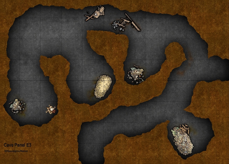 Caves and Caverns Maps, 40 Map Pack, Geomorphic Cave Map Tiles, VTT ...