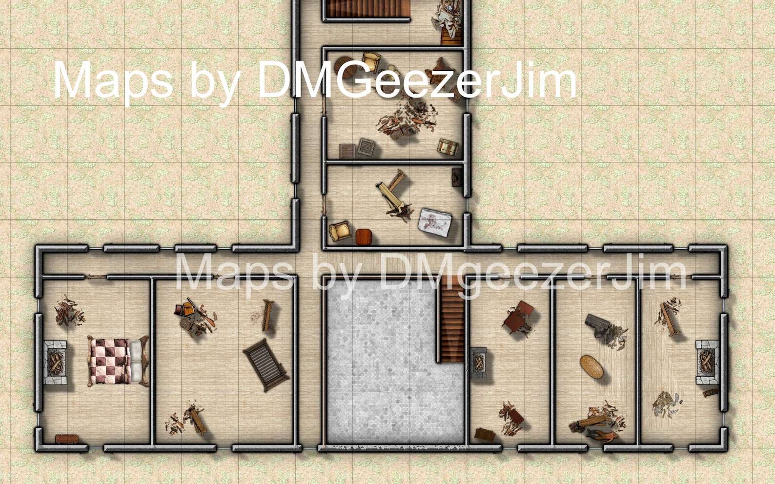 D&D Haunted Mansion Battle Map, VTT Multi Story House Battle Map ...