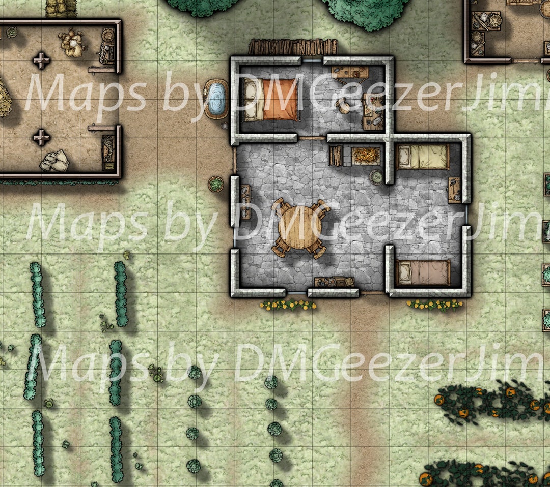 Farmhouse Battle Map, Dnd, RPG, VTT, Tabletop, Miniature Ready Map. - Etsy