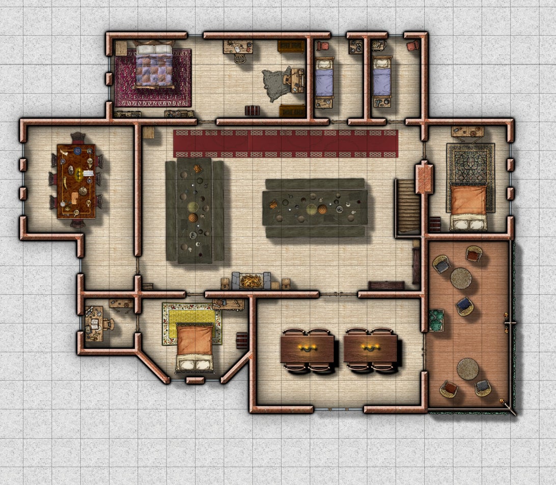 Tavern Map, D&D, RPG VTT Digital Map, Small Building Map - Etsy