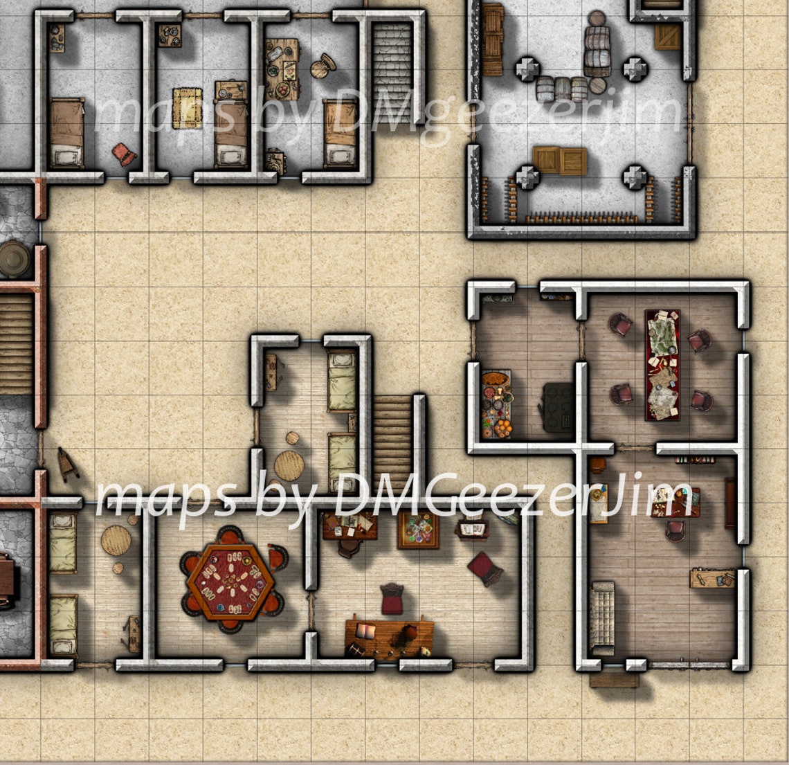 Dnd Battle Map, VTT Map, Digital Map, City, Urban RPG Map, Ready for ...