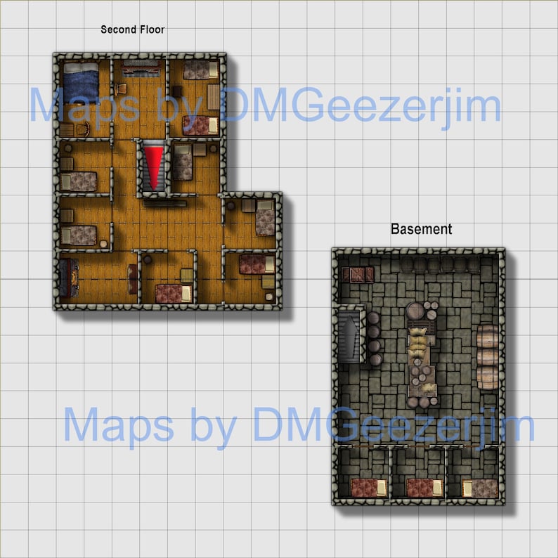 RPG/DND Inn/roadhouse Battle Map. VTT Ready Small Inn or Generic Tavern ...