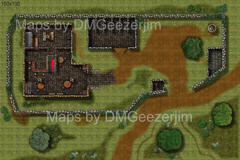 RPG/DND Inn/roadhouse Battle Map. VTT Ready Small Inn or Generic Tavern ...
