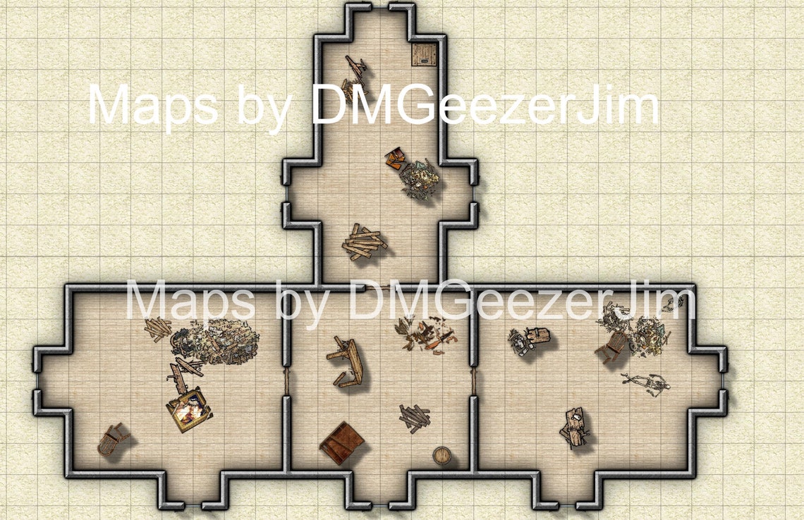 D&D Haunted Mansion Battle Map, VTT Multi Story House Battle Map ...