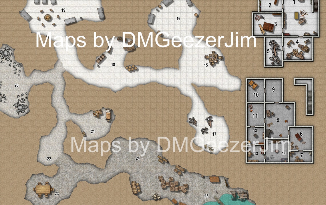 D&D Haunted Mansion Battle Map, VTT Multi Story House Battle Map ...