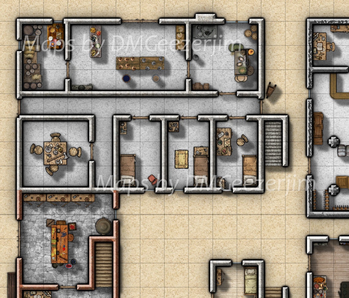 Dnd Battle Map, VTT Map, Digital Map, City, Urban RPG Map, Ready for ...