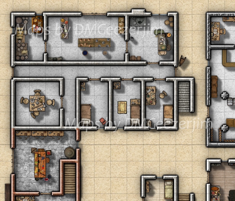 Dnd Battle Map, VTT Map, Digital Map, City, Urban RPG Map, Ready for ...