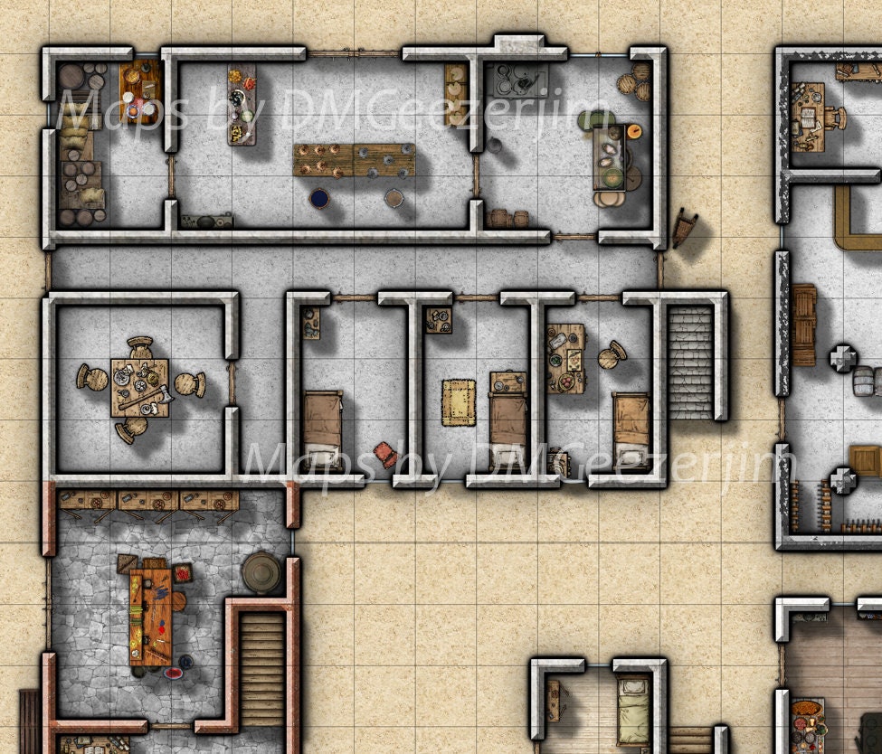 Dnd Battle Map, VTT Map, Digital Map, City, Urban RPG Map, Ready for ...