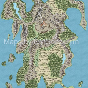 D&D Outdoor Map, Isle of Dread Remake, Digital RPG Map, Classic DND Map ...