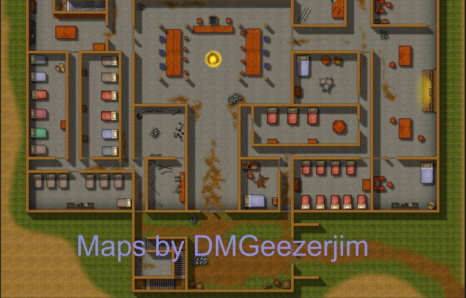 VTT Battle Map for D&D, Giant Fort Map, Hill Giant Fort, RPG Battle Map ...