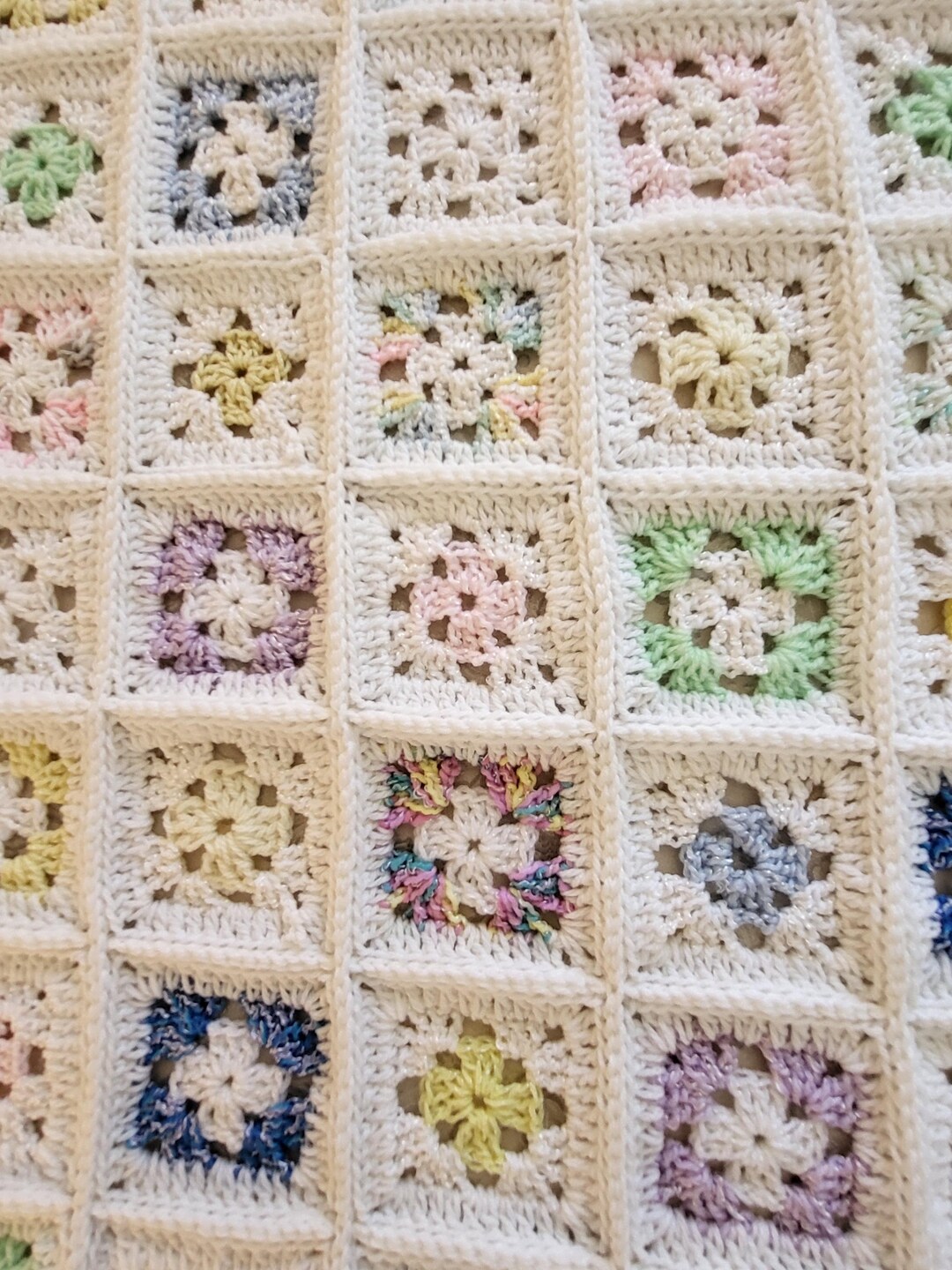 Granny Square Crochet Baby Afghan - Etsy