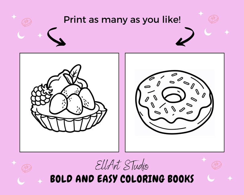 Sweets Bold and Easy Coloring Pages | Sweet Treats Easy Coloring Book ...