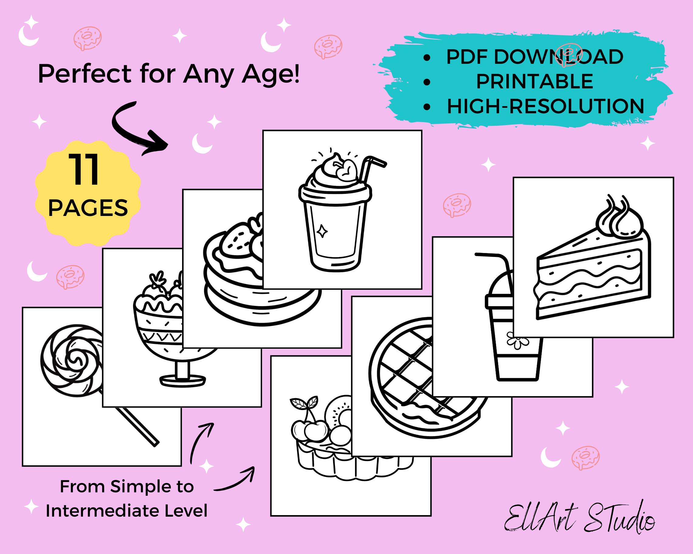 Sweets Bold and Easy Coloring Pages | Sweets Easy Coloring Book for ...