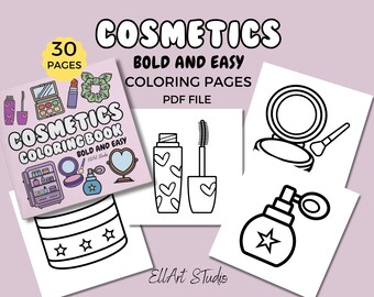 Cosmetics Bold and Easy Coloring Pages | Cosmetics Easy Coloring Book ...