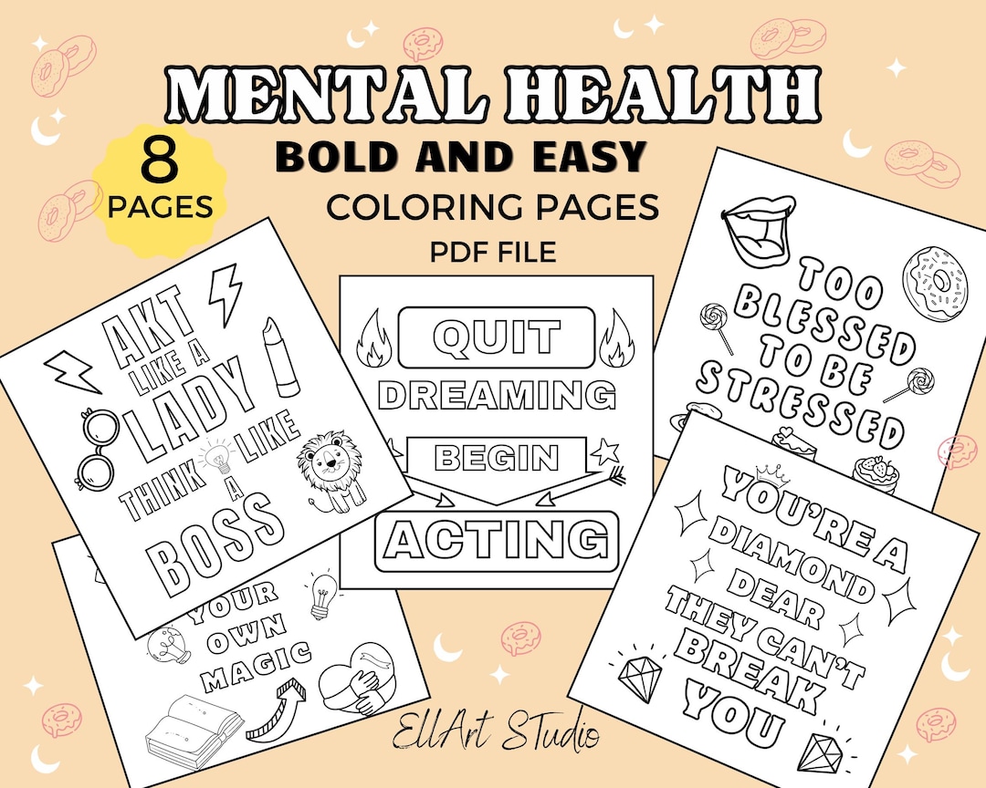 Mental Health Coloring Pages | Inspirational Coloring Sheets ...