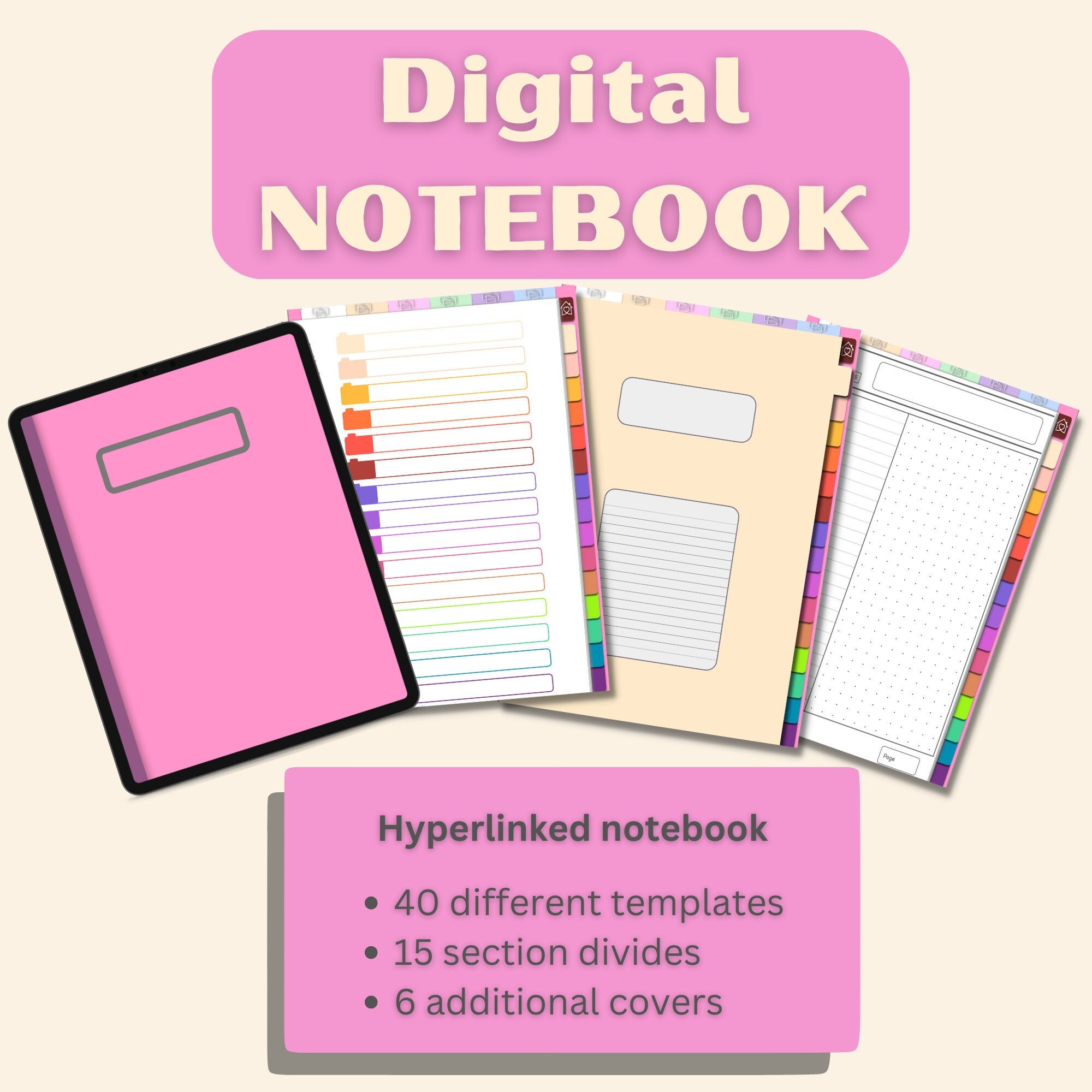 DIGITAL Notebook Pink- Digital JOURNAL - Digital Template - STUDENT ...