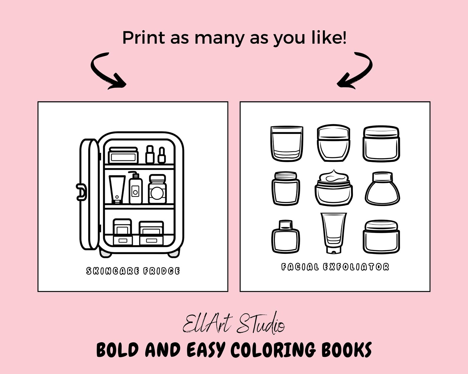 Cute Skincare Coloring Pages | Cute Coloring Book Digital | Simple ...