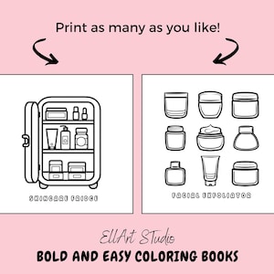 Cute Skincare Coloring Pages | Cute Coloring Book Digital | Simple ...