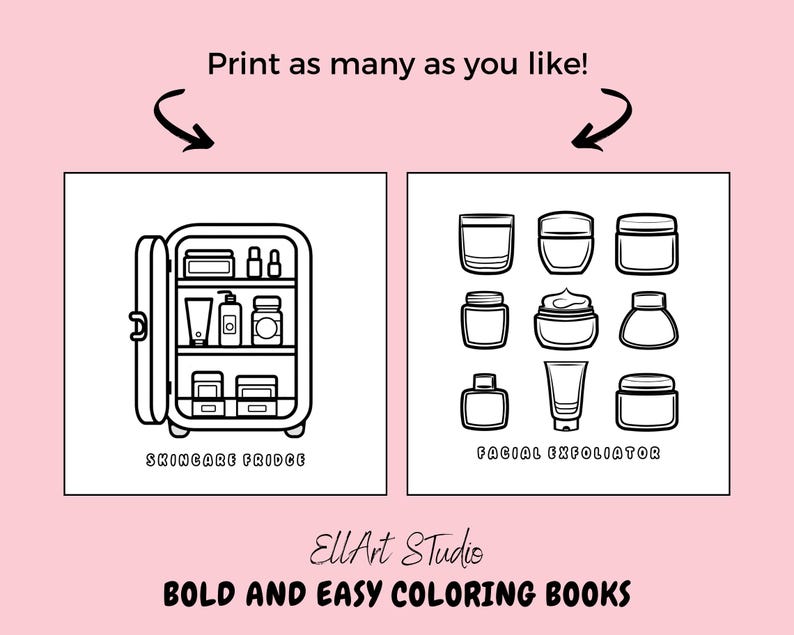 Cute Skincare Coloring Pages | Cute Coloring Book Digital | Simple ...