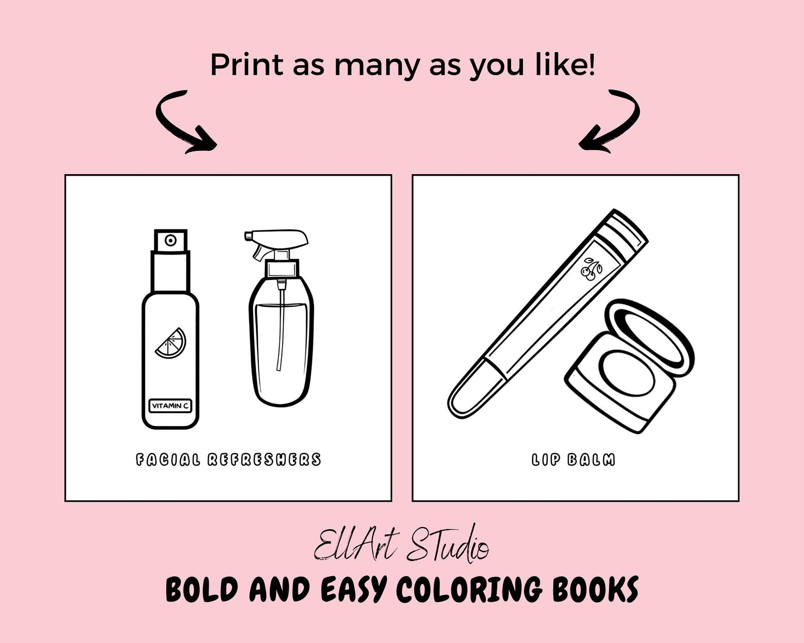 Cute Skincare Coloring Pages | Cute Coloring Book Digital | Simple ...