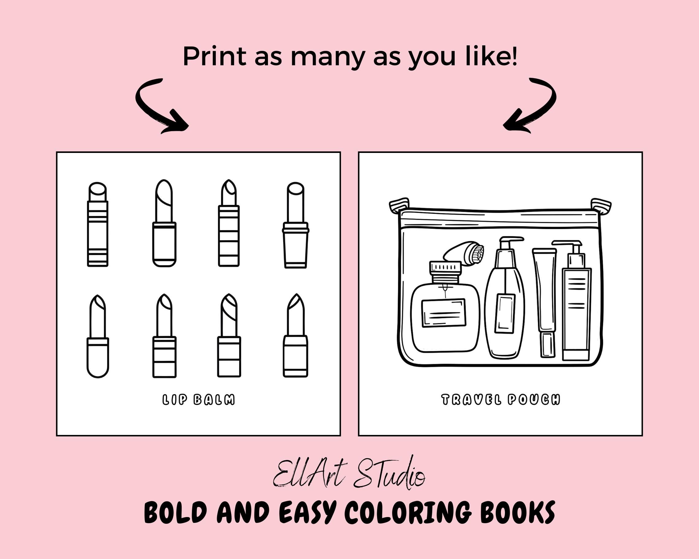 Cute Skincare Coloring Pages | Cute Coloring Book Digital | Simple ...