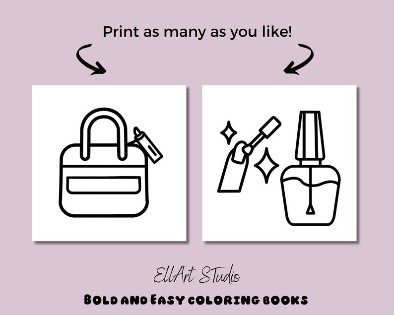 Cosmetics Bold and Easy Coloring Pages | Cosmetics Easy Coloring Book ...