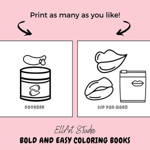 Cute Skincare Coloring Pages Cute Coloring Book Digital Simple Coloring ...