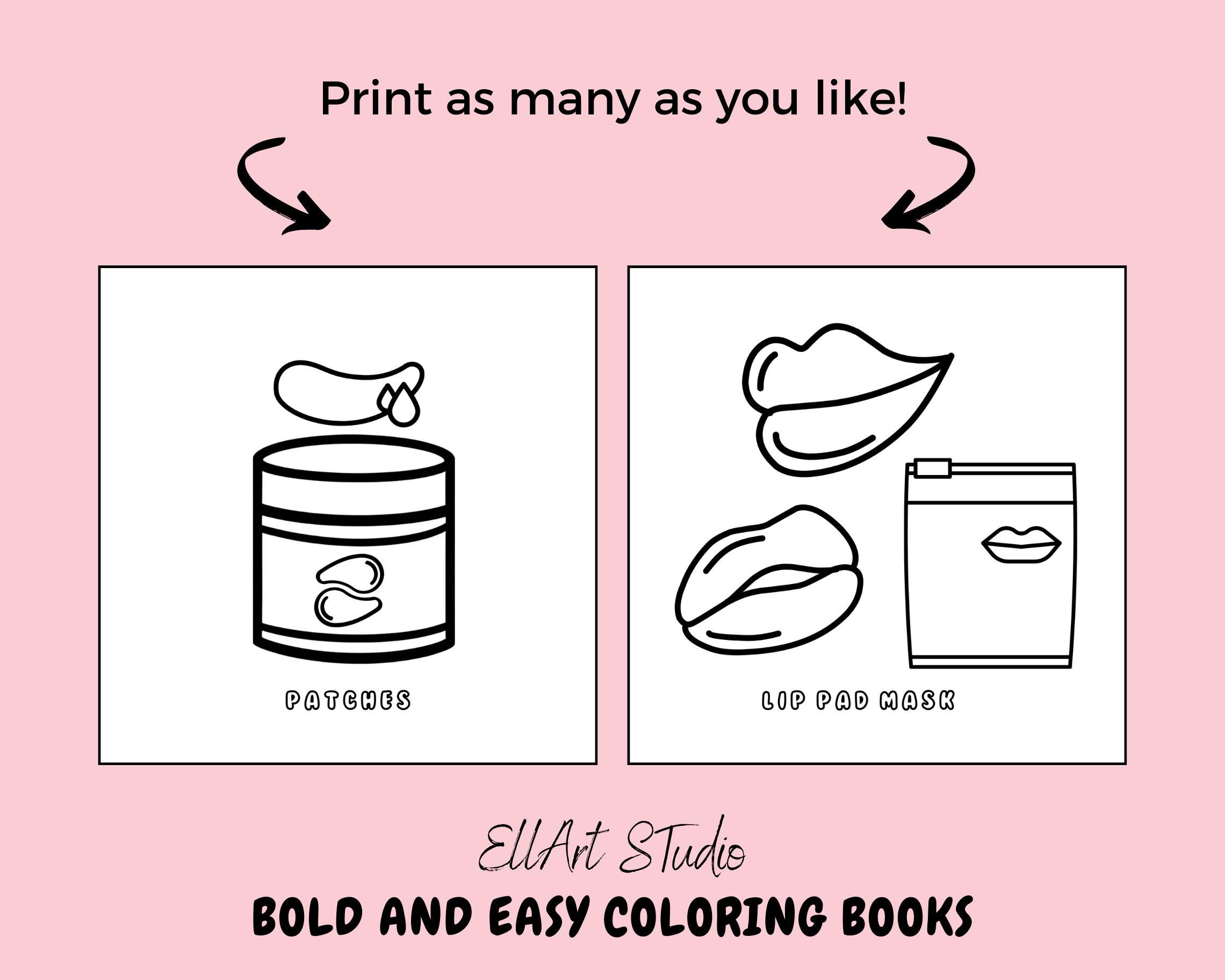 Cute Skincare Coloring Pages | Cute Coloring Book Digital | Simple ...