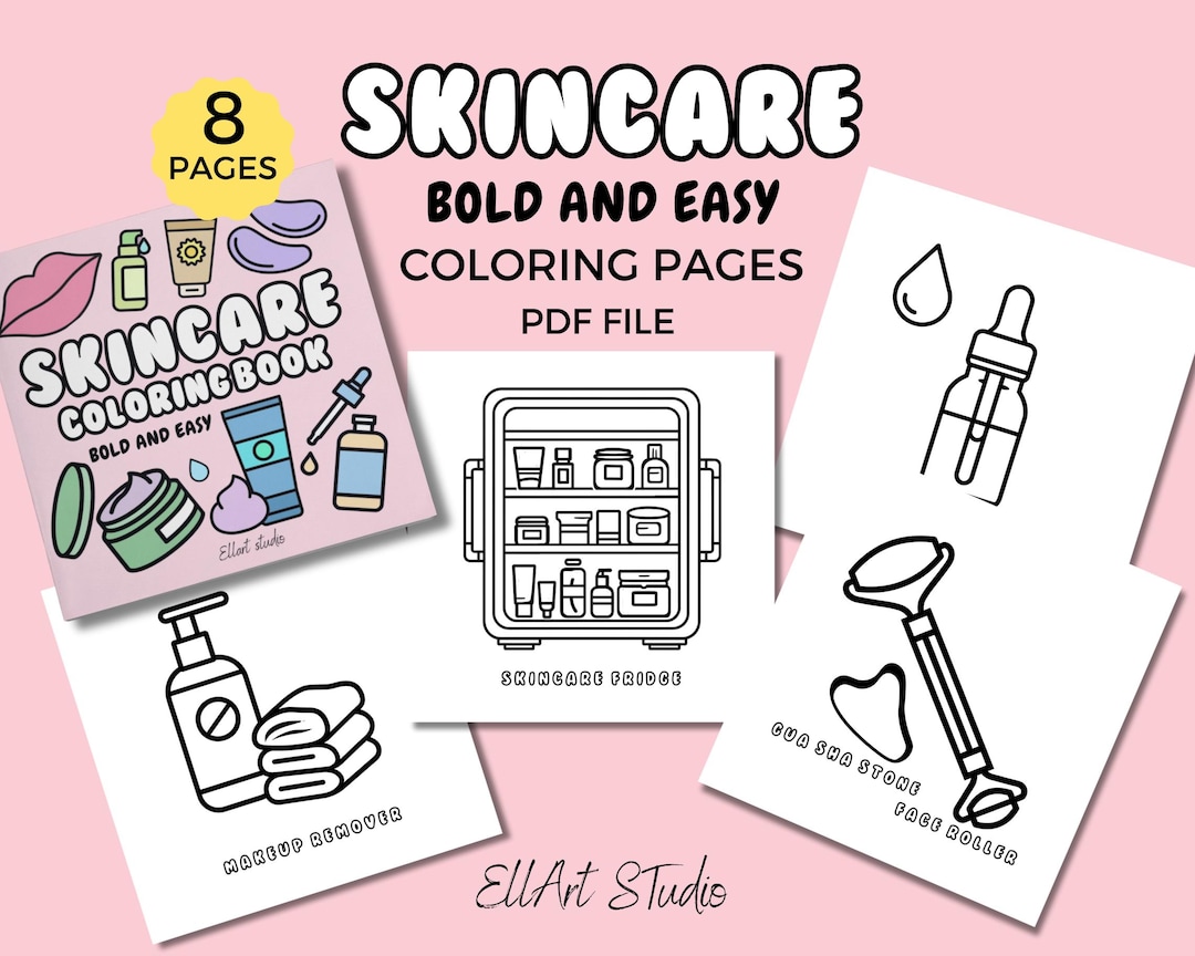 Skincare Bold and Easy Coloring Pages | Relaxing Bold Coloring Book for ...