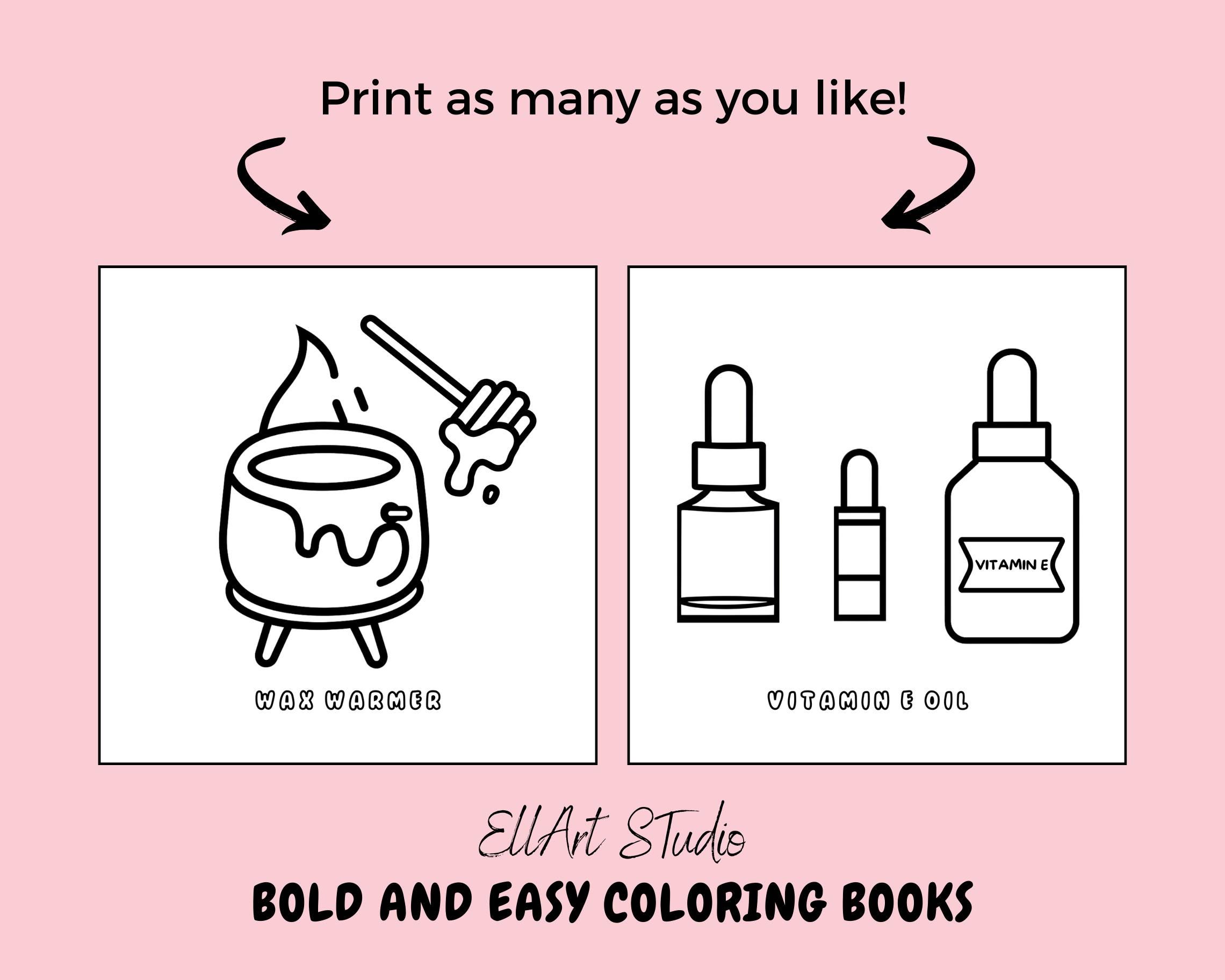 Cute Skincare Coloring Pages | Cute Coloring Book Digital | Simple ...