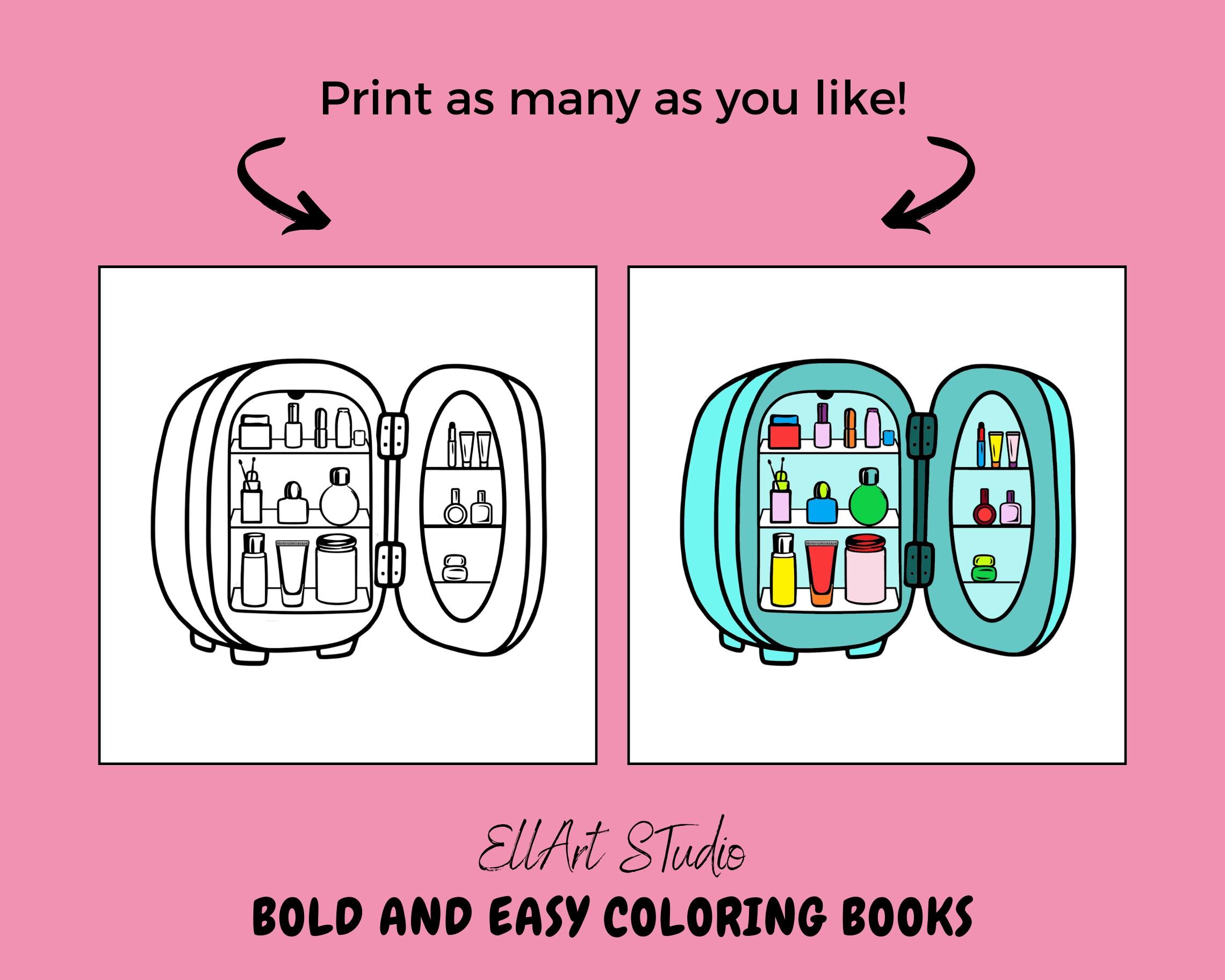 Makeup Bold and Easy Coloring Pages Makeup Easy Coloring Book for ...