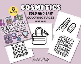 Cosmetics Bold and Easy Coloring Pages Cosmetics Easy Coloring Book for ...