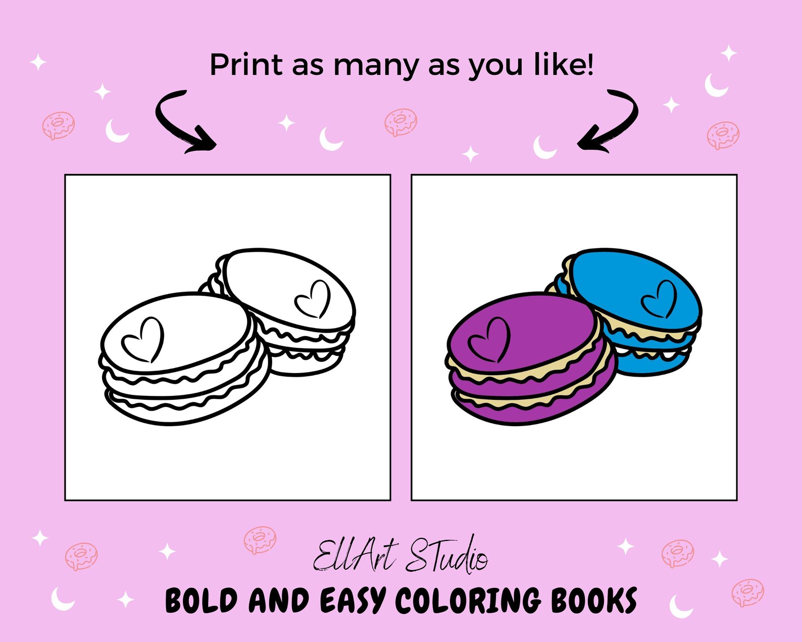 Sweets Bold and Easy Coloring Pages | Sweet Treats Easy Coloring Book ...