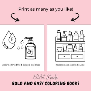 Cute Skincare Coloring Pages | Cute Coloring Book Digital | Simple ...