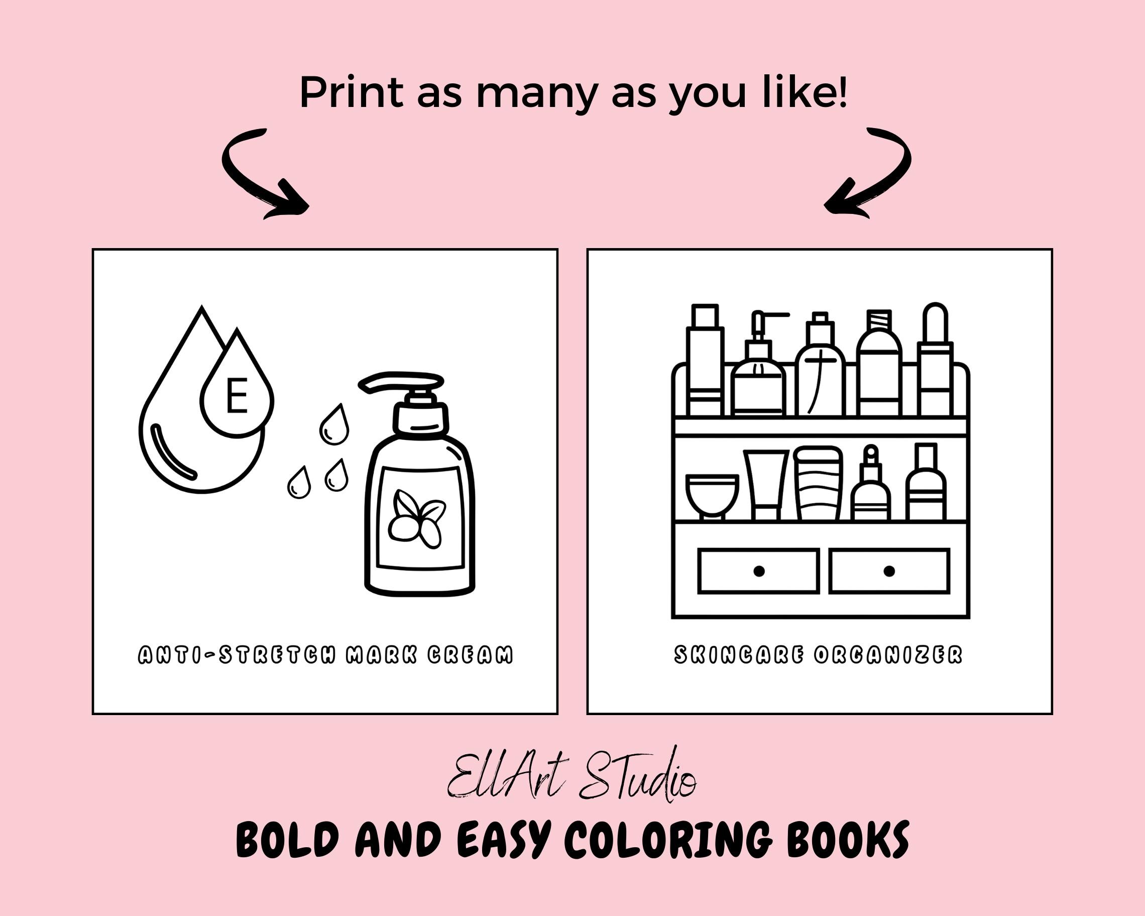 Cute Skincare Coloring Pages | Cute Coloring Book Digital | Simple ...