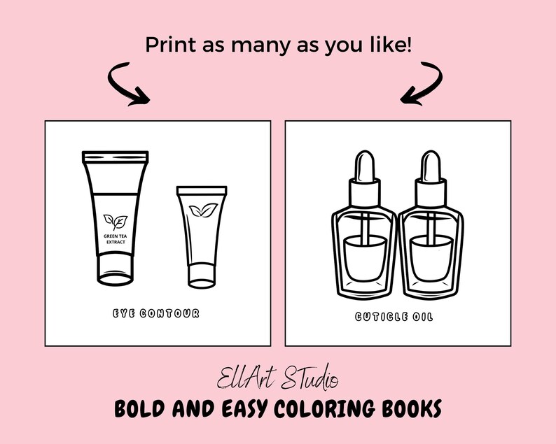 Cute Skincare Coloring Pages | Cute Coloring Book Digital | Simple ...