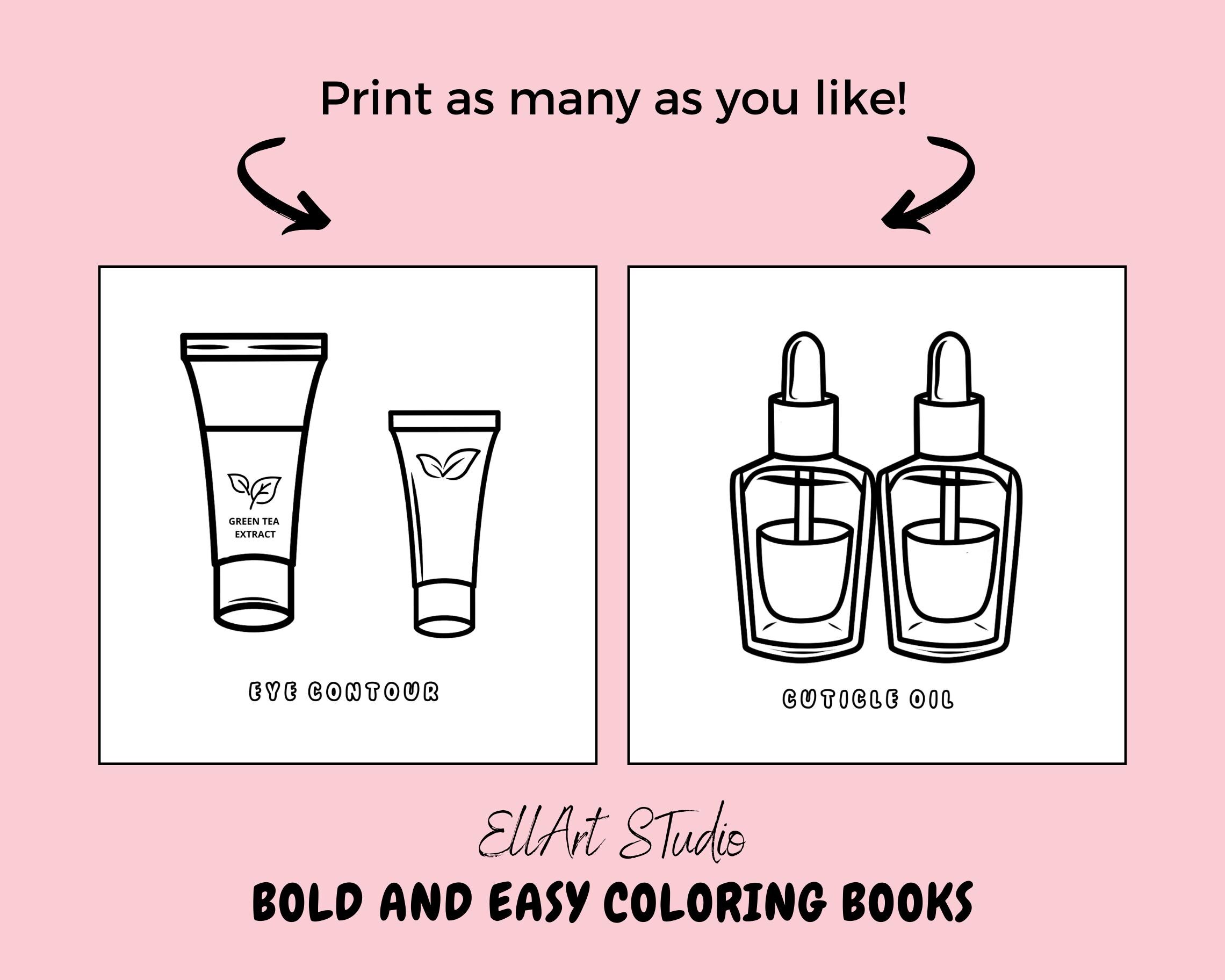 Cute Skincare Coloring Pages | Cute Coloring Book Digital | Simple ...