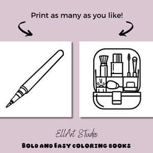 Cosmetics Bold and Easy Coloring Pages | Cosmetics Easy Coloring Book ...
