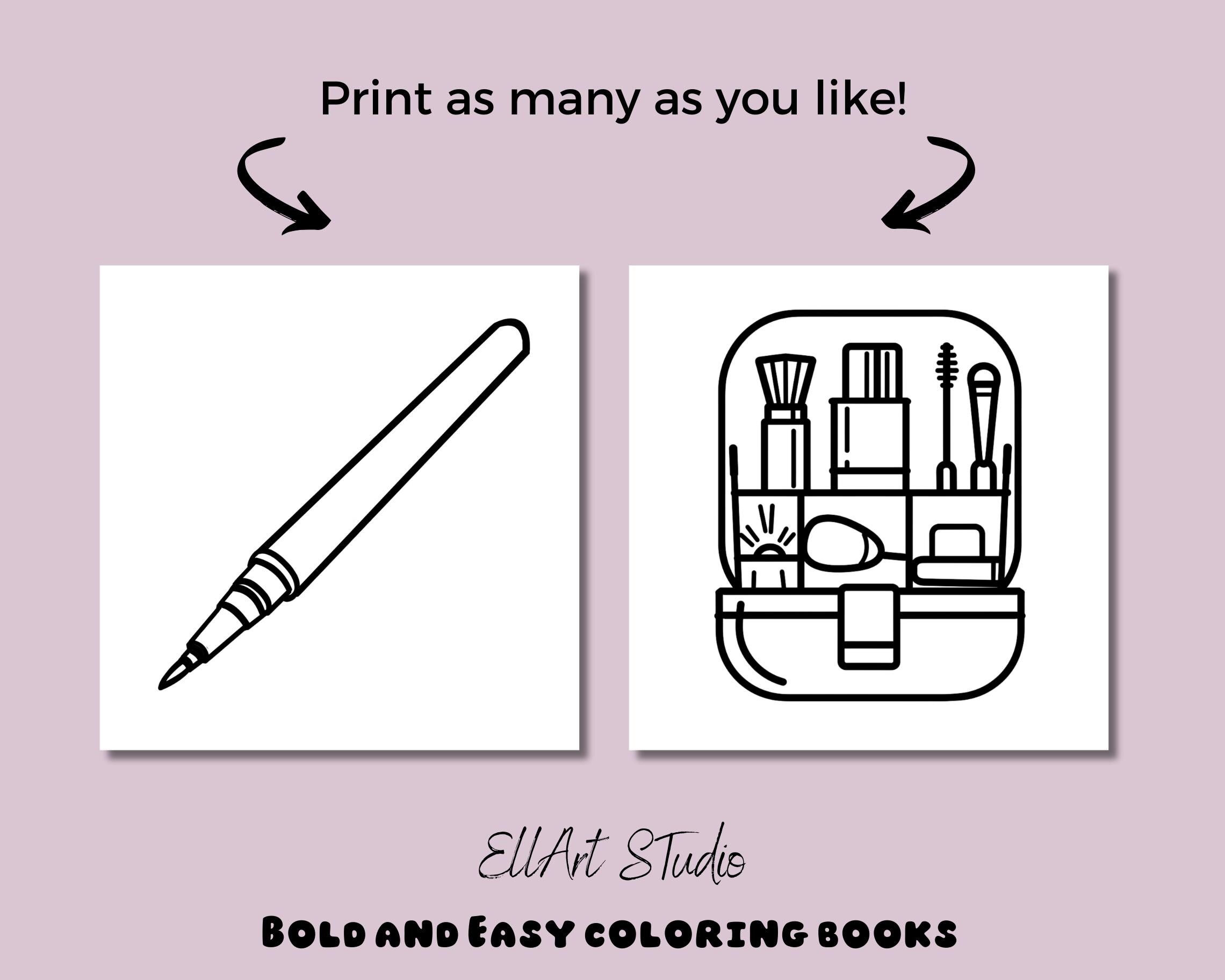 Cosmetics Bold and Easy Coloring Pages | Cosmetics Easy Coloring Book ...
