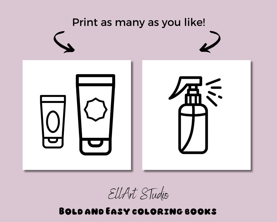 Cosmetics Bold and Easy Coloring Pages | Cosmetics Easy Coloring Book ...