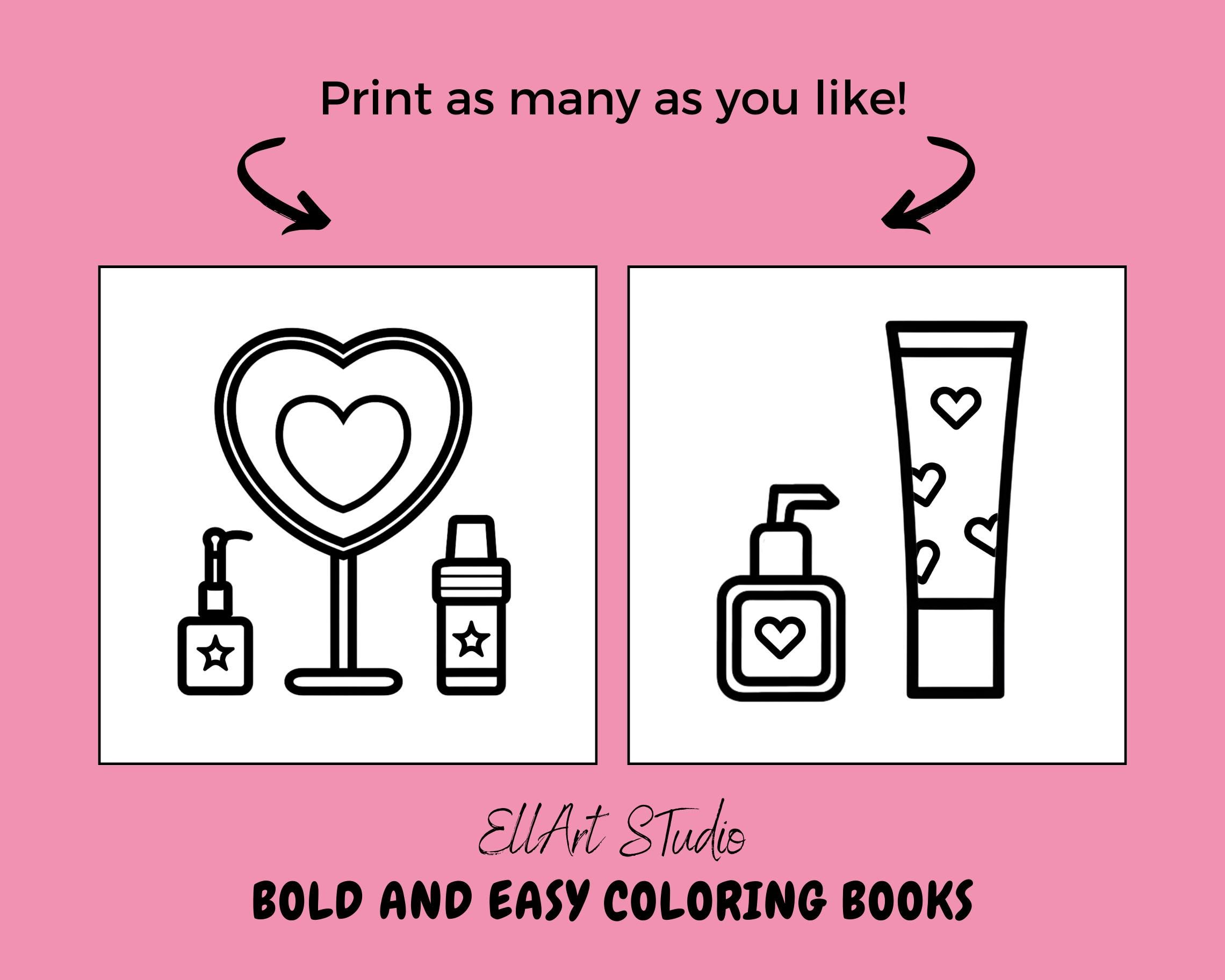 Makeup Bold and Easy Coloring Pages | Makeup Bold Coloring Book for ...