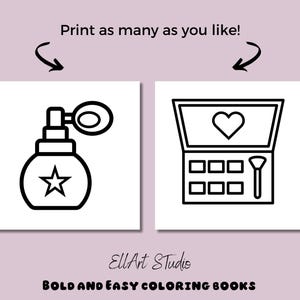 Cosmetics Bold and Easy Coloring Pages | Cosmetics Easy Coloring Book ...