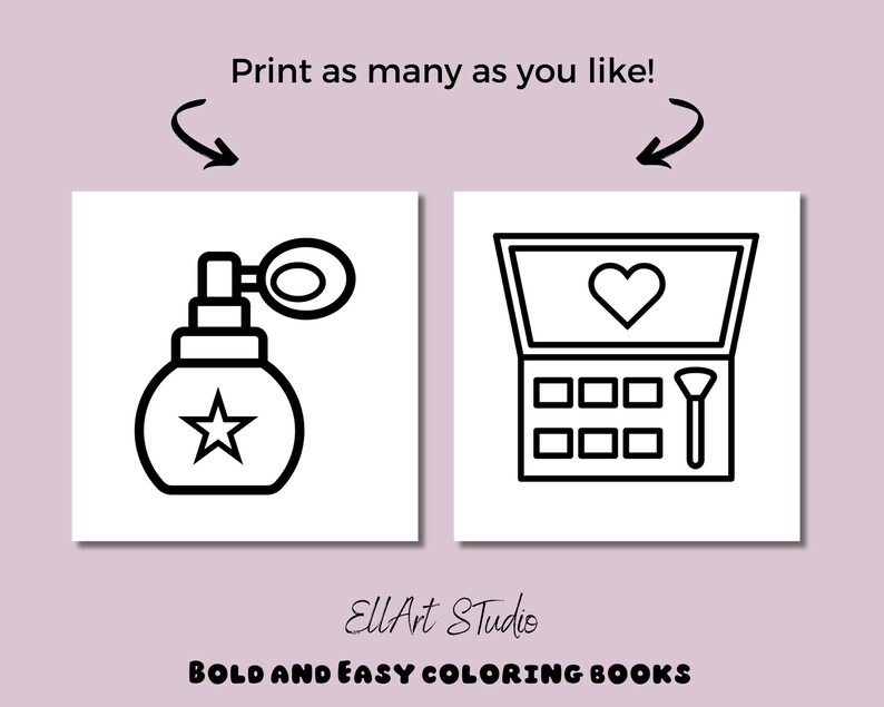 Cosmetics Bold and Easy Coloring Pages | Cosmetics Easy Coloring Book ...