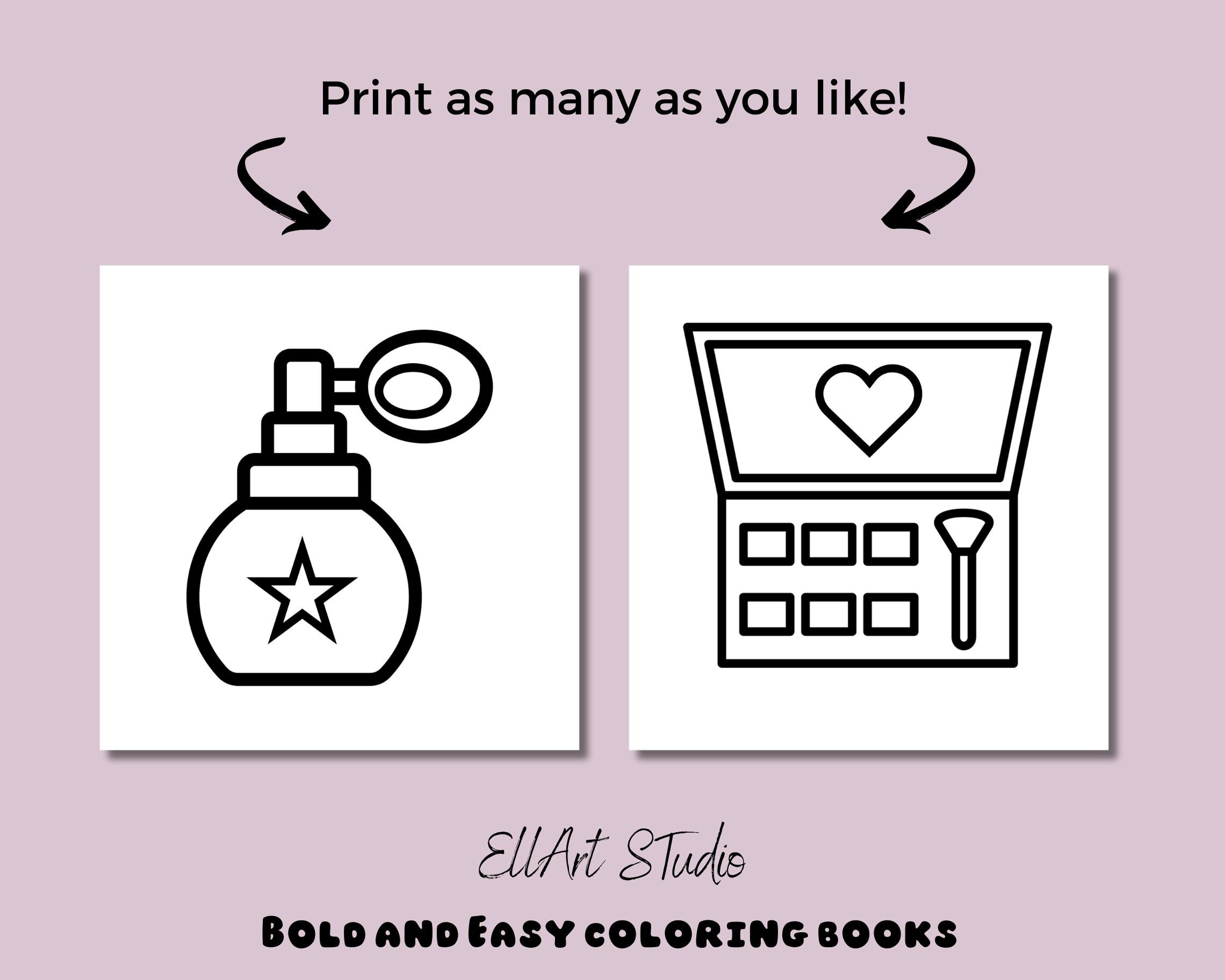 Cosmetics Bold and Easy Coloring Pages | Cosmetics Easy Coloring Book ...